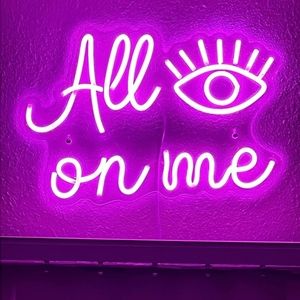 Wanxing | Wall Decor | All Eyes On Me Neon Sign Evil Eye Led Sign Pink ...